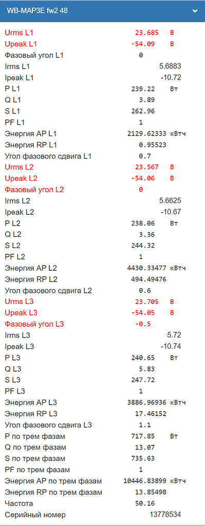 WB-MAP3E отдает не правильные показания - wb-map3e - Wiren Board Support