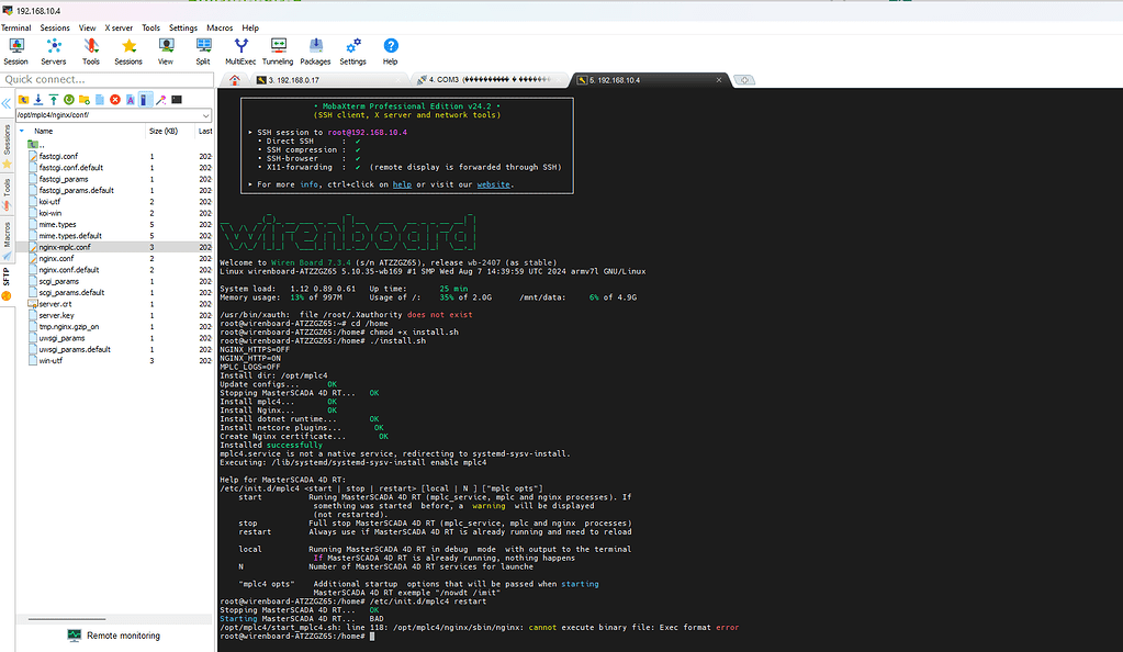 Неправильная установка MasterScada на WB - Wiren Board Support